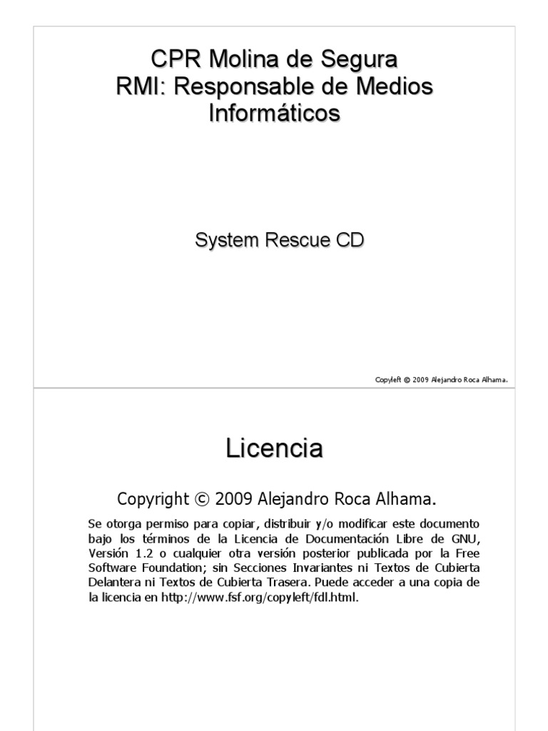 System Rescue CD | PDF | Software utilitario | Ingeniería Informática