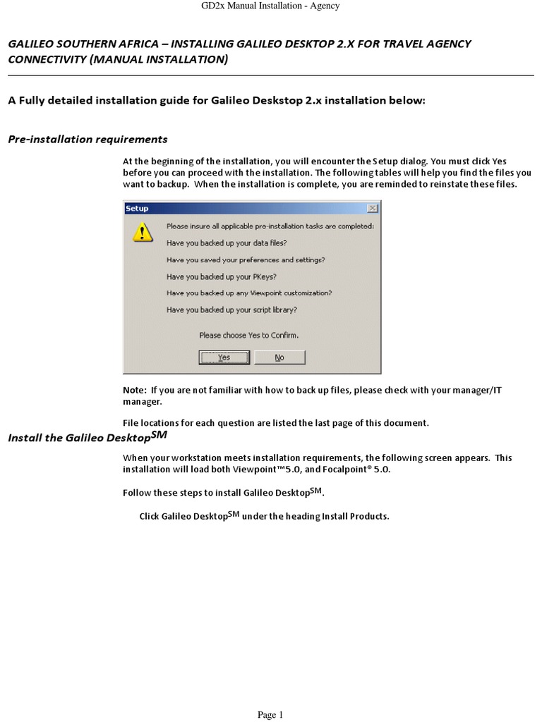Galileo Desktop 2.x Installation Guide | PDF | Galileo Galilei ...