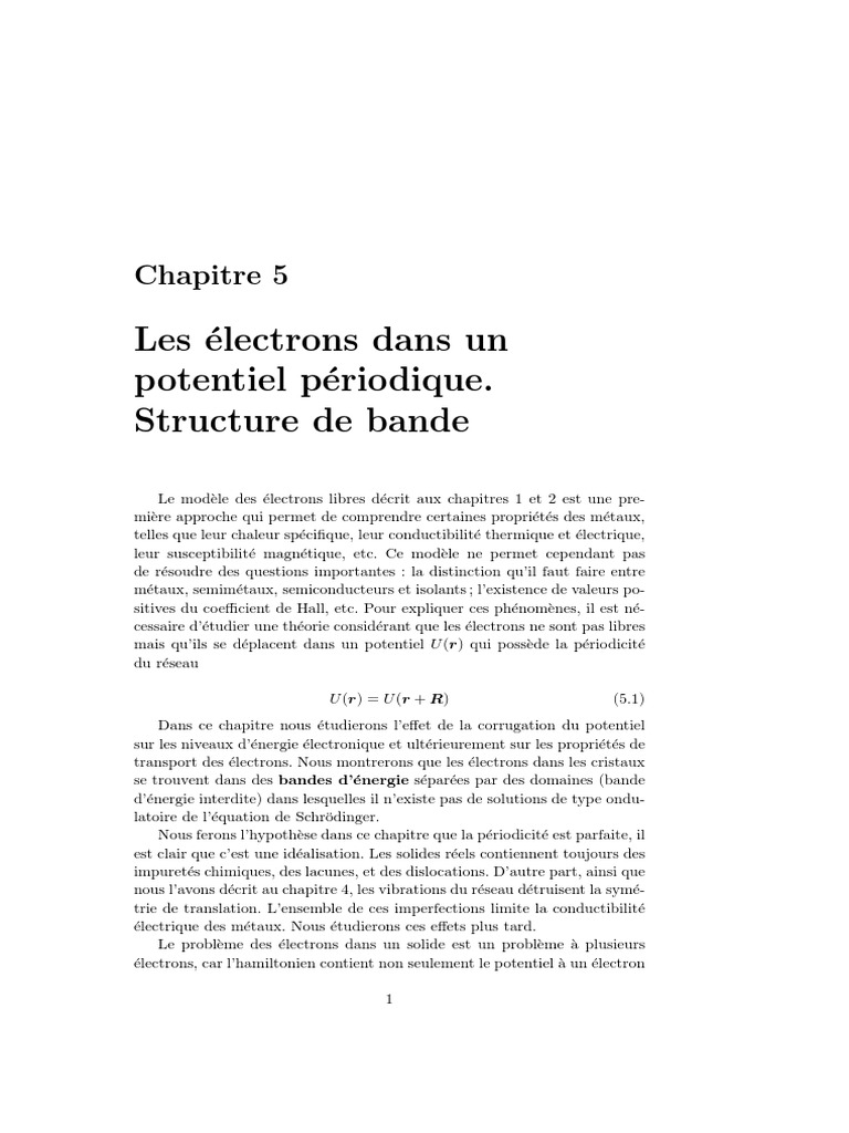 Structure de bande des électrons | PDF | Atomes | Orbitale atomique