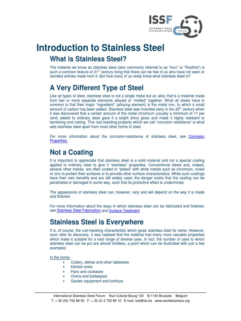 Introduction to Stainless Steel Basics | PDF | Technology & Engineering