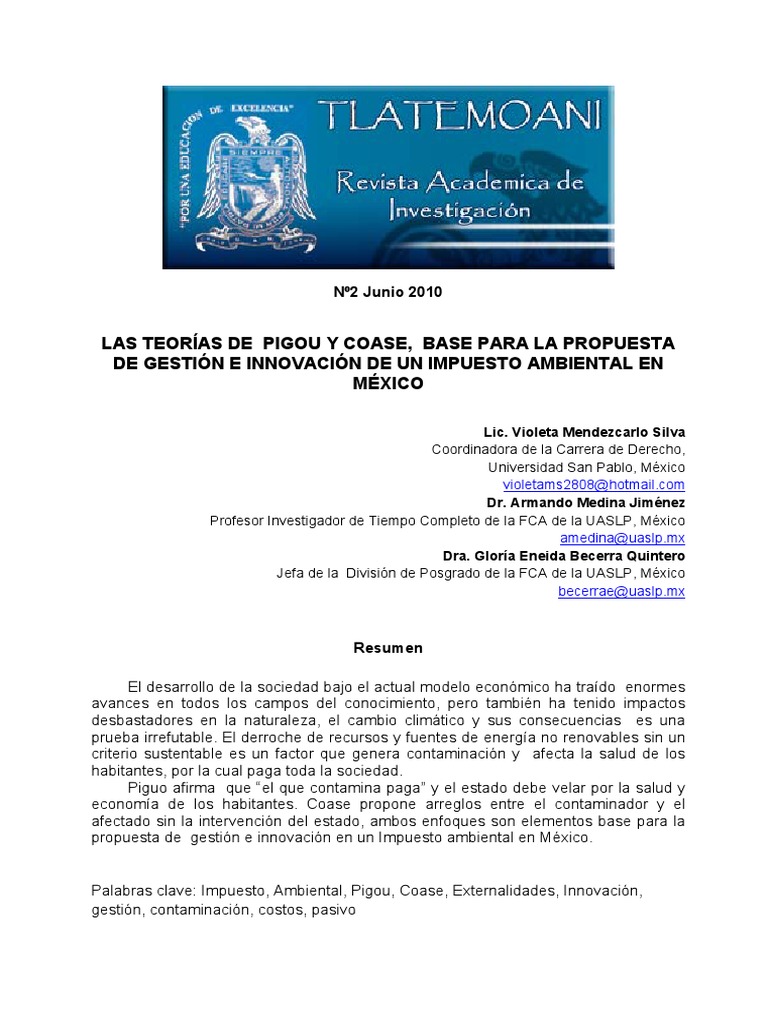 Pigou PDF | PDF | Exterioridad | Impuestos