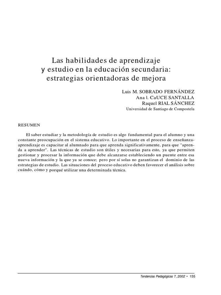 Habilidades de Aprendizaje PDF | PDF | Habilidades de estudio | Aprendizaje