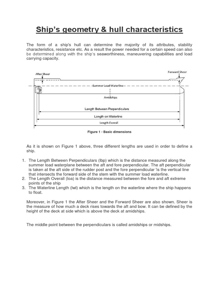 Ship Geometry & Hull Characteristics | PDF | Hull (Watercraft) | Deck ...