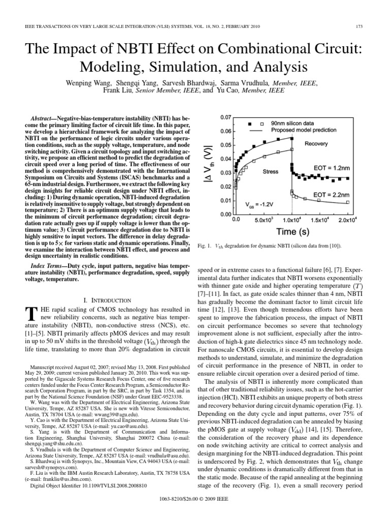 The Impact of NBTI Effect On Combinational Circuit Modeling, Simulation ...