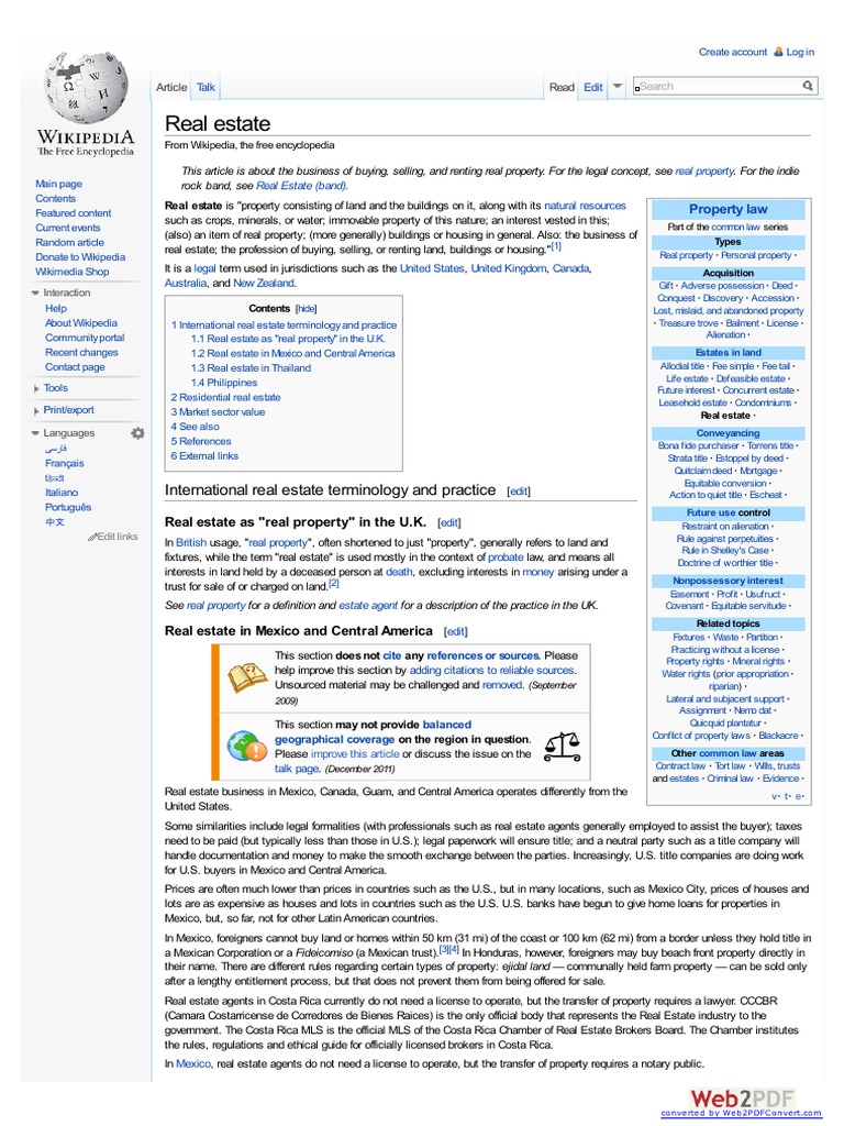 International Real Estate Terminology and Practice | PDF | Apartment ...
