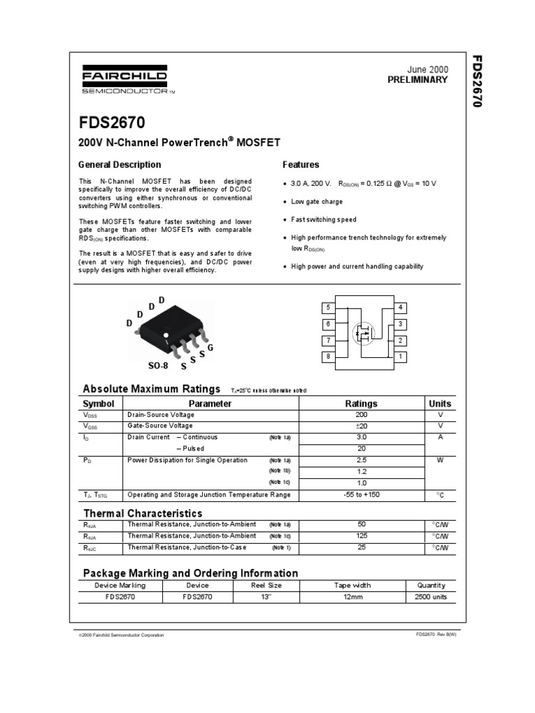 Data Sheet Pdf Field Effect Transistor Mosfet
