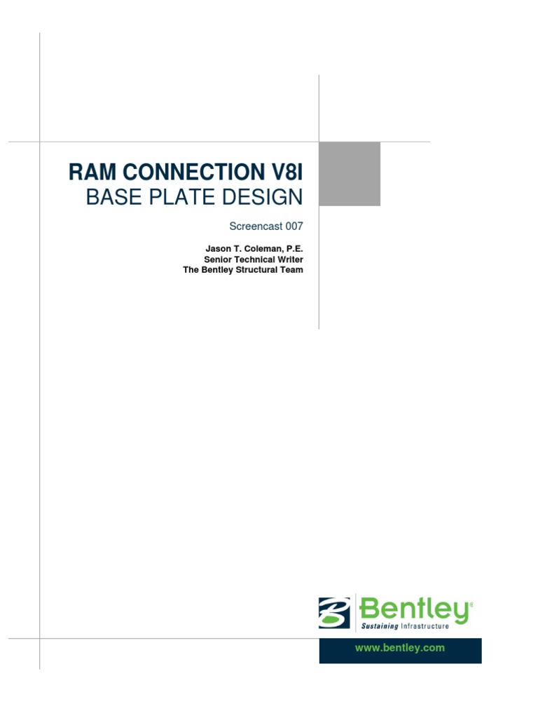 RAM Connection V8I Base Plate Design Screencast | PDF | Tab (Gui ...