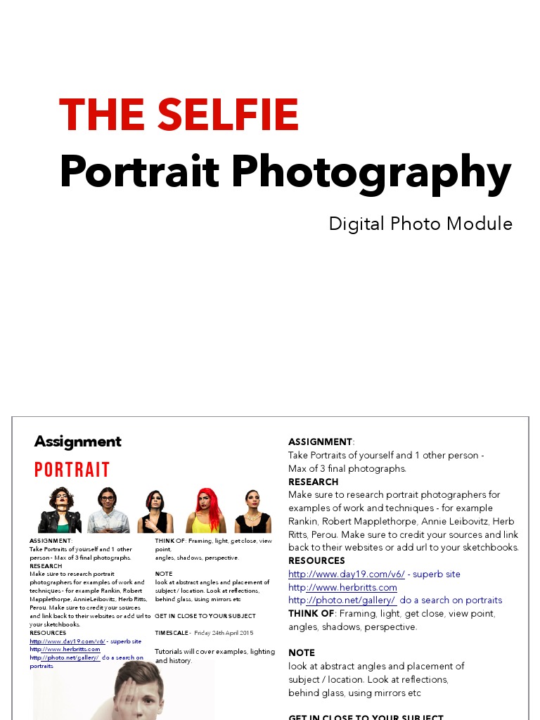 The Selfie: Portrait Photography | PDF | Portrait Photography | Portrait