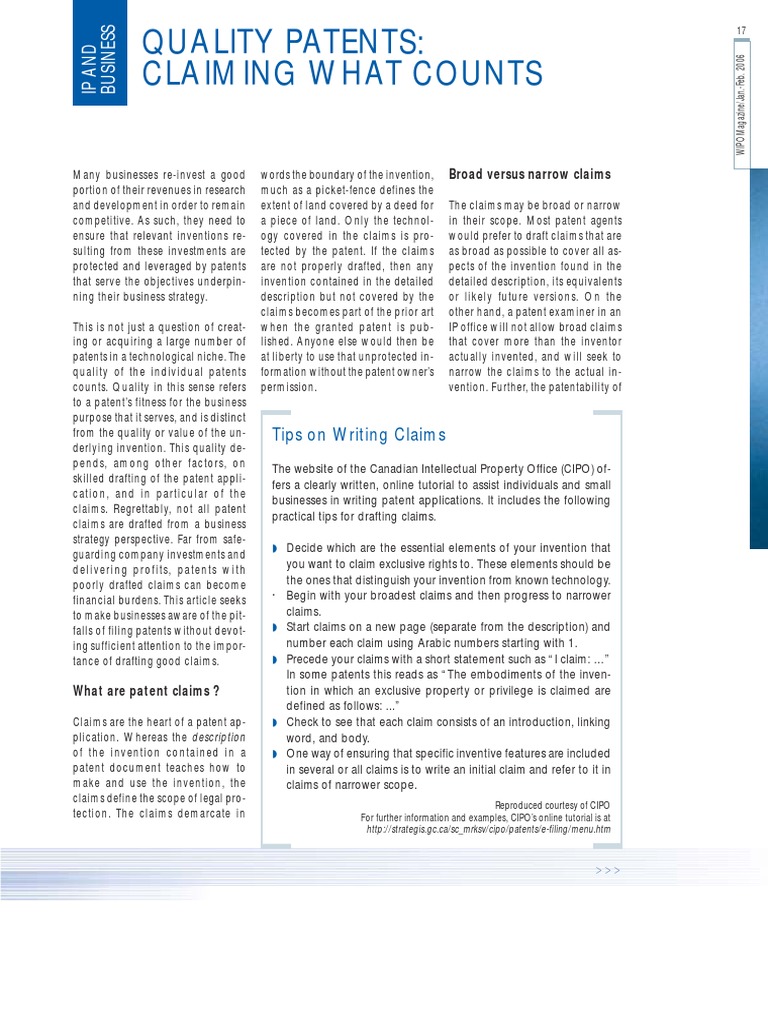 Essential Tips for Drafting Patent Claims | PDF | Patent Claim | Patent