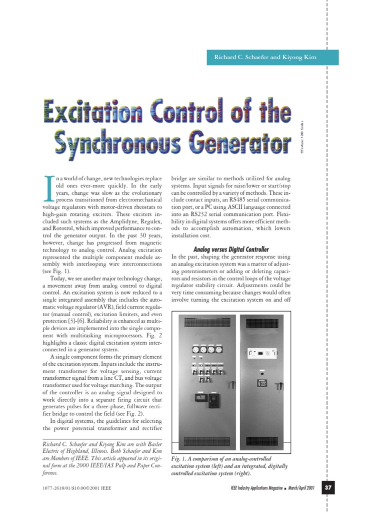 Excitation Control of The Synchronous Generator PDF | PDF | Electric ...