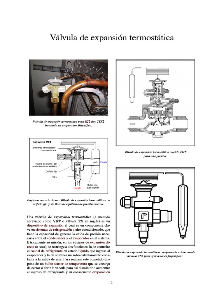 Válvula de Expansión Termostática PDF | Fases de la materia ...