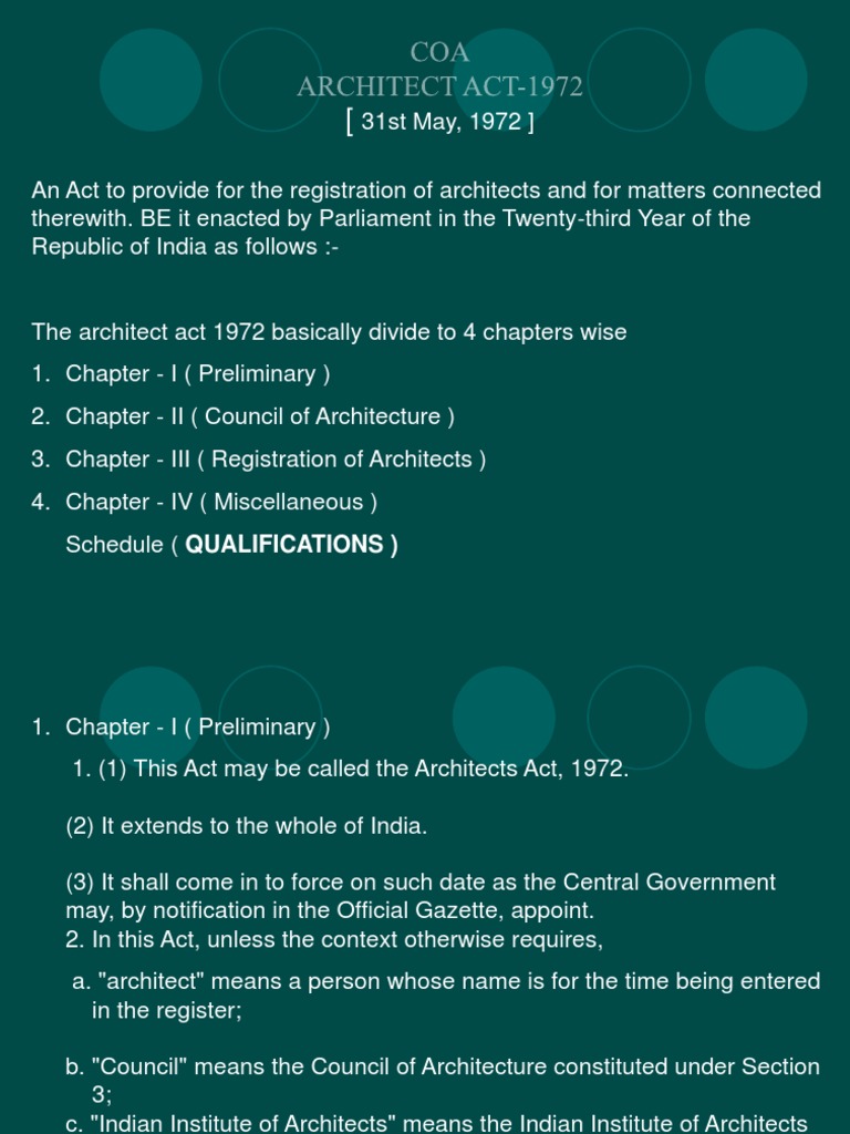 Architect Act 1972 | PDF | Architect | Public Law