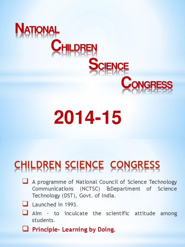 National Children Science Congress | Data Analysis | Science
