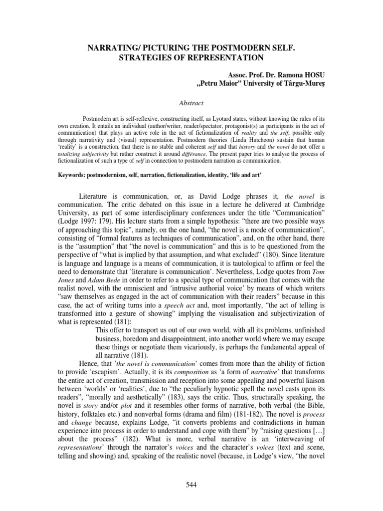 The Postmodern Self PDF | PDF | Mrs Dalloway | Representation (Arts)