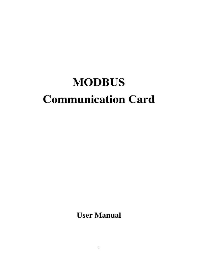 Modbus Card Manual PDF | Download Free PDF | Amplifier | Relay