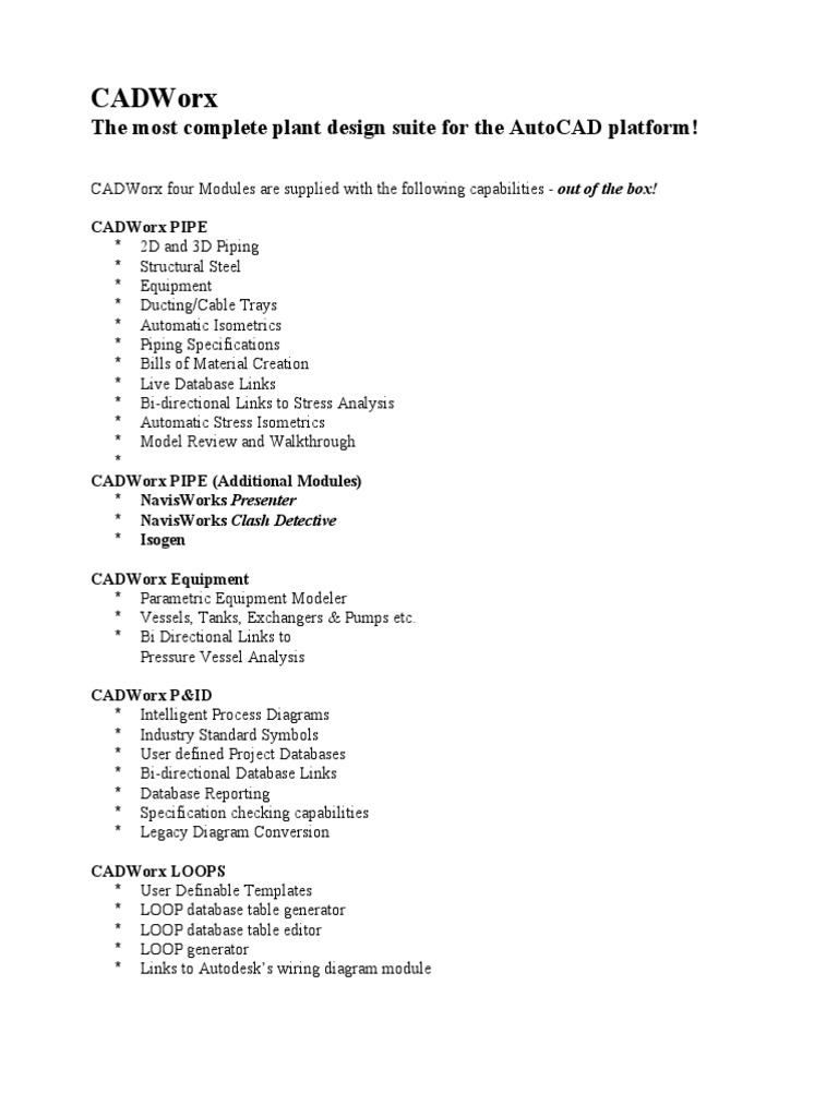 Cadworx PDF | PDF | 3 D Modeling | Specification (Technical Standard)