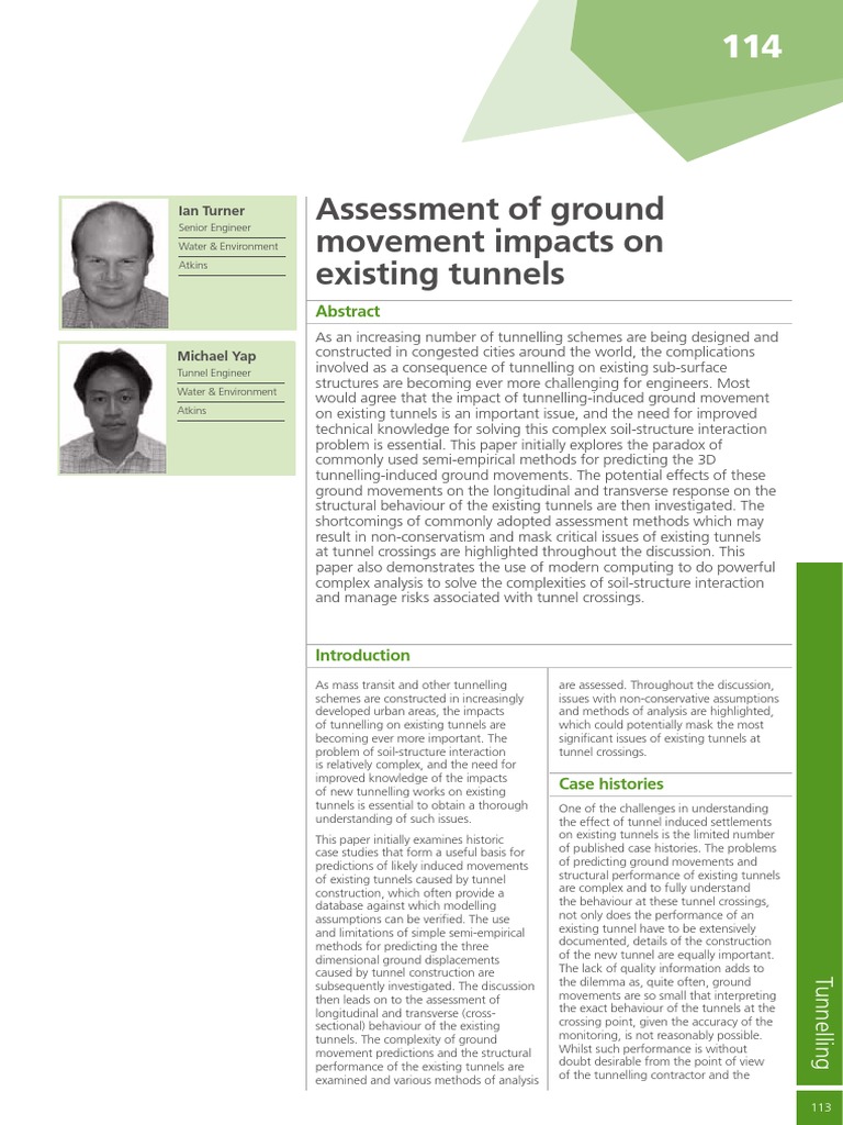 Assessment of Ground Movement | Download Free PDF | Fracture | Tunnel