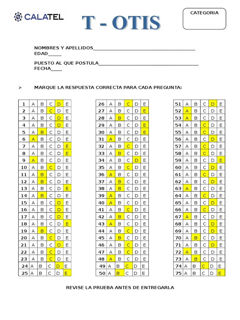 HOJA DE RESPUESTAS - OTIS SENCILLO.doc