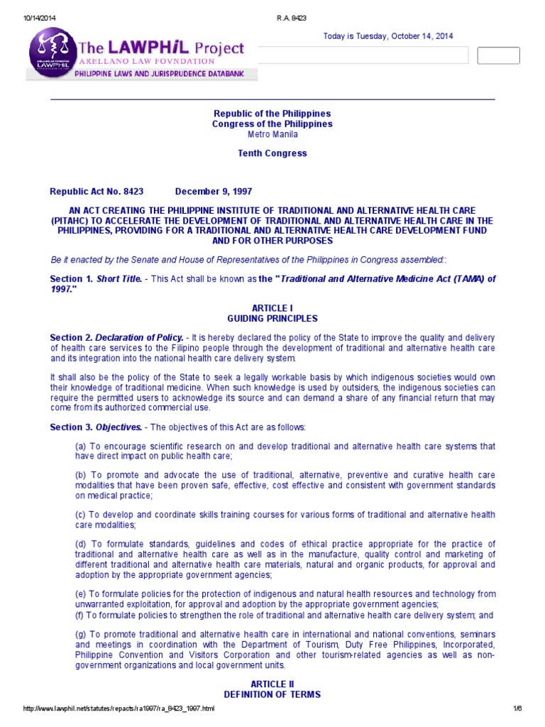 R.A 8423 | PDF | Board Of Directors | Alternative Medicine