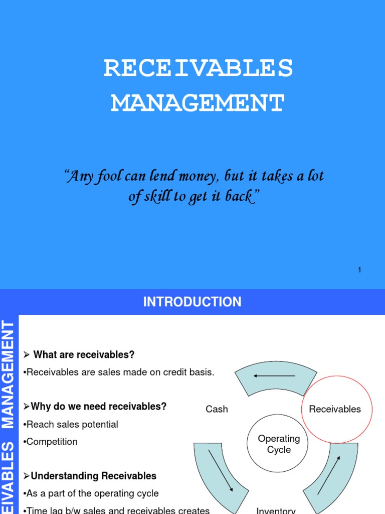 Receivables Management | PDF | Factoring (Finance) | Credit (Finance)