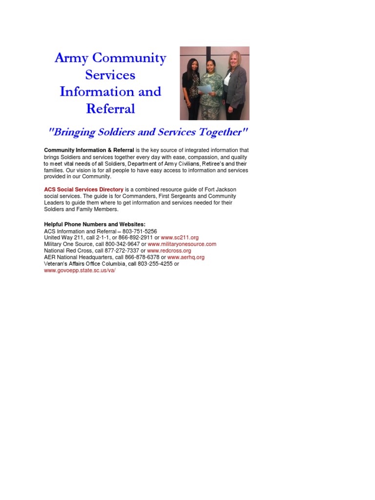 Fort Jackson ACS Resource Guide | PDF | Military Science | Warfare