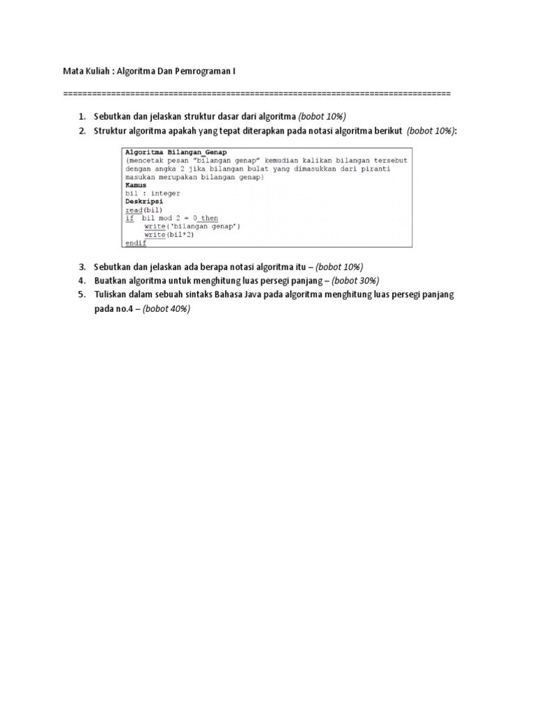 Soal UAS Algol-I | PDF