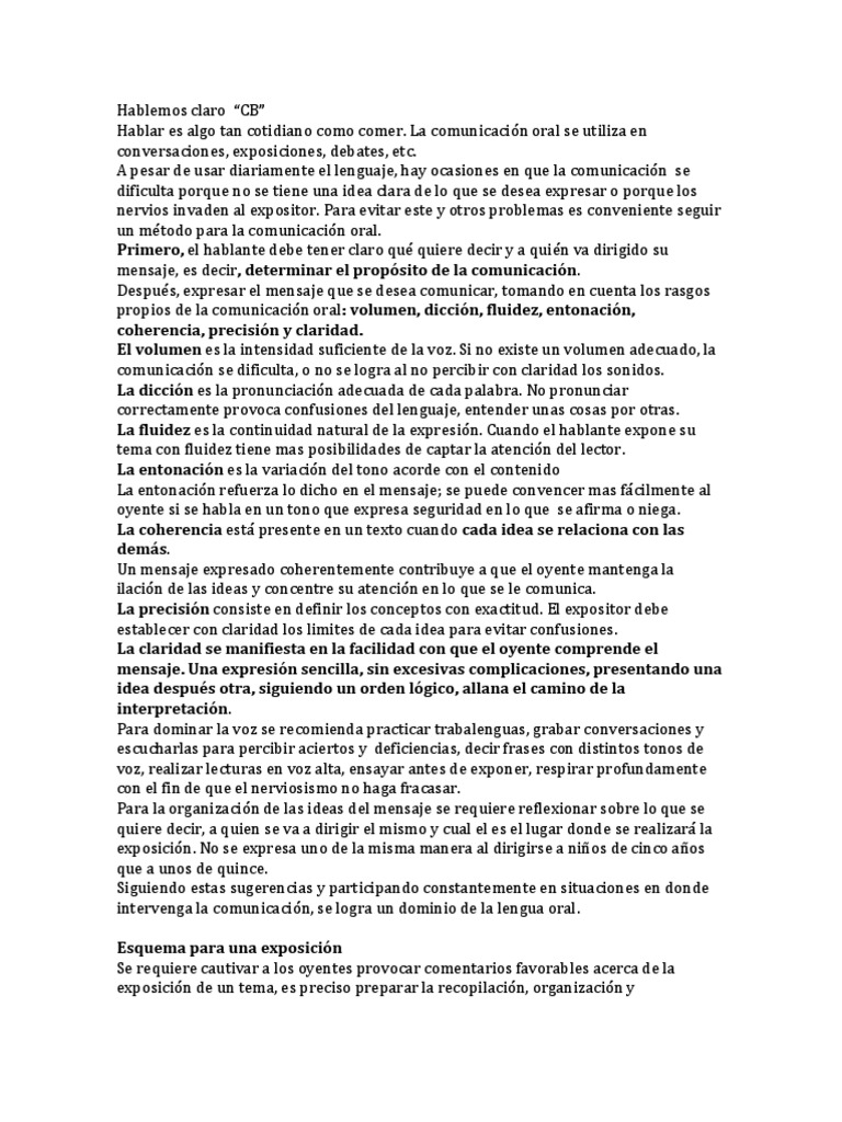 Hablemos Claro CB | PDF | Comunicación | Información