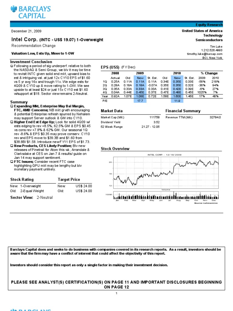 INTC Barclays | PDF | Intel | Graphics Processing Unit