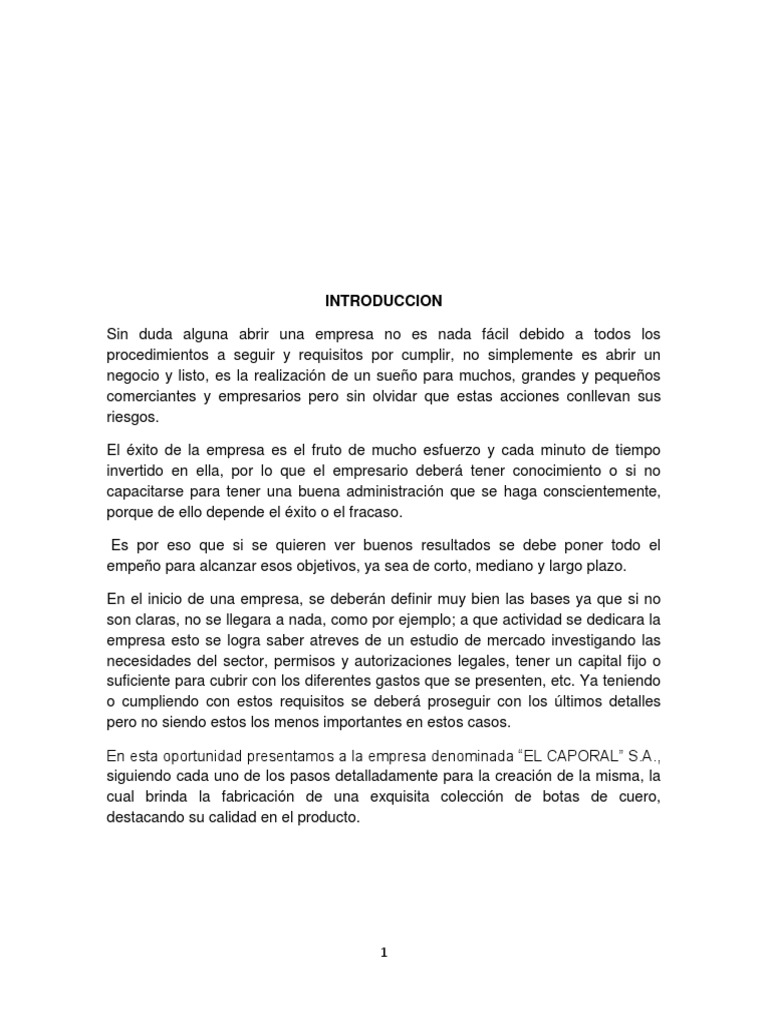 Empresa Fabrca de Botas El Caporal S.A. (Reparado) | PDF | Derecho ...