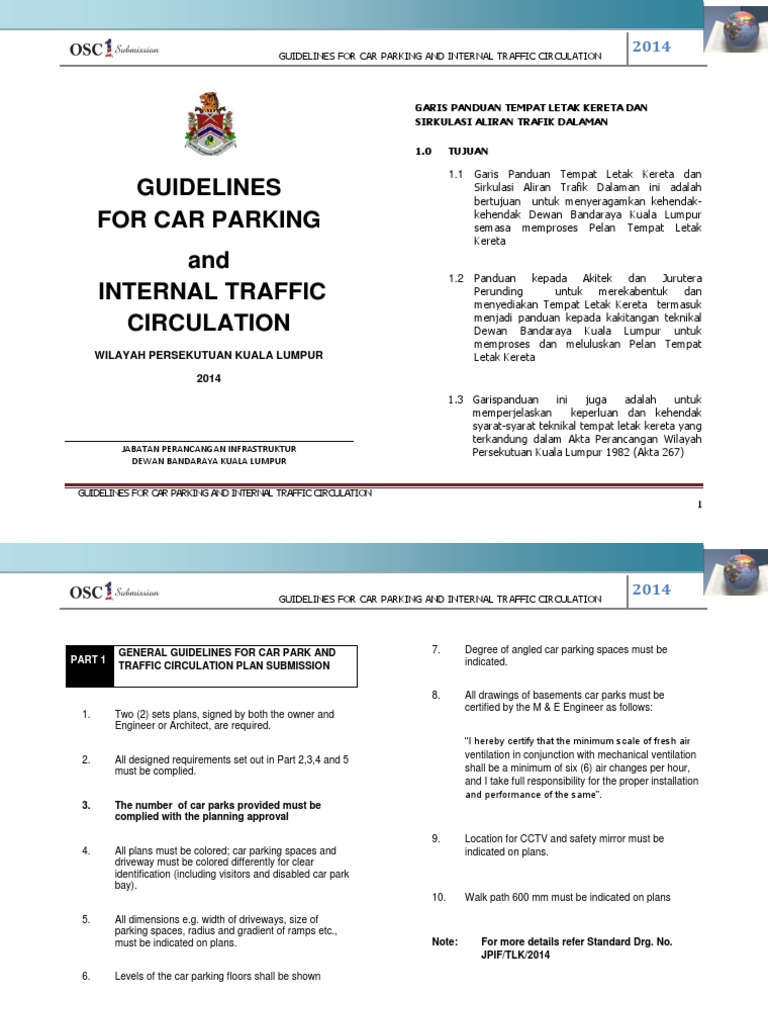 Guidelines For Car Parking and Internal Traffic Circ 2014 | PDF ...