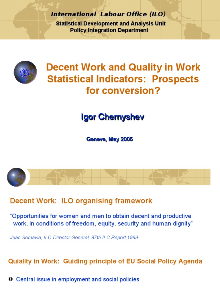 Decent Work & Quality Indicators | PDF | International Labour ...