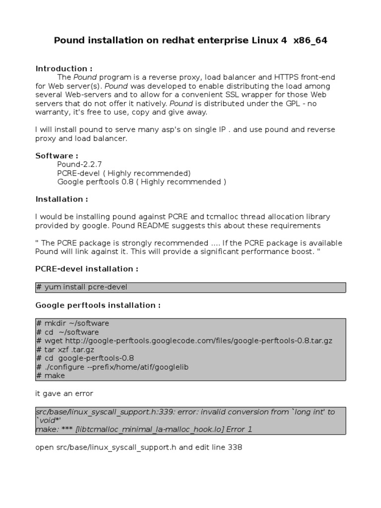 Pound Reverse Proxy Installation With Google Performance Tools and PCRE | PDF | Proxy Server ...