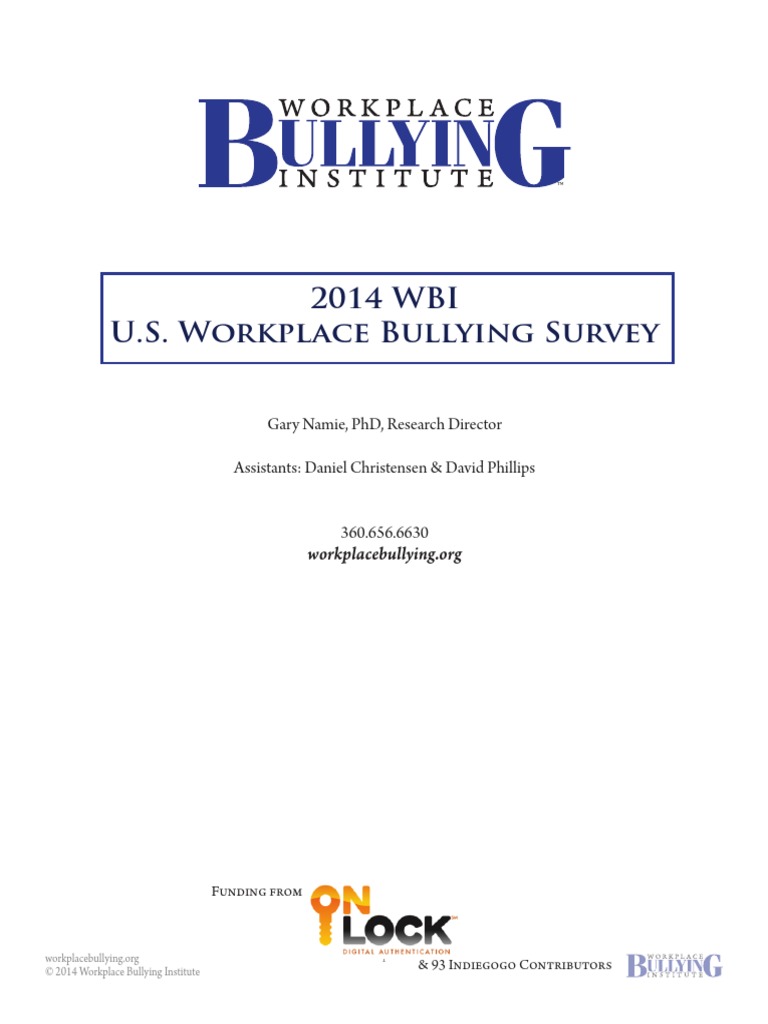 Wbi 2014 Us Survey | PDF | Workplace Bullying | Bullying
