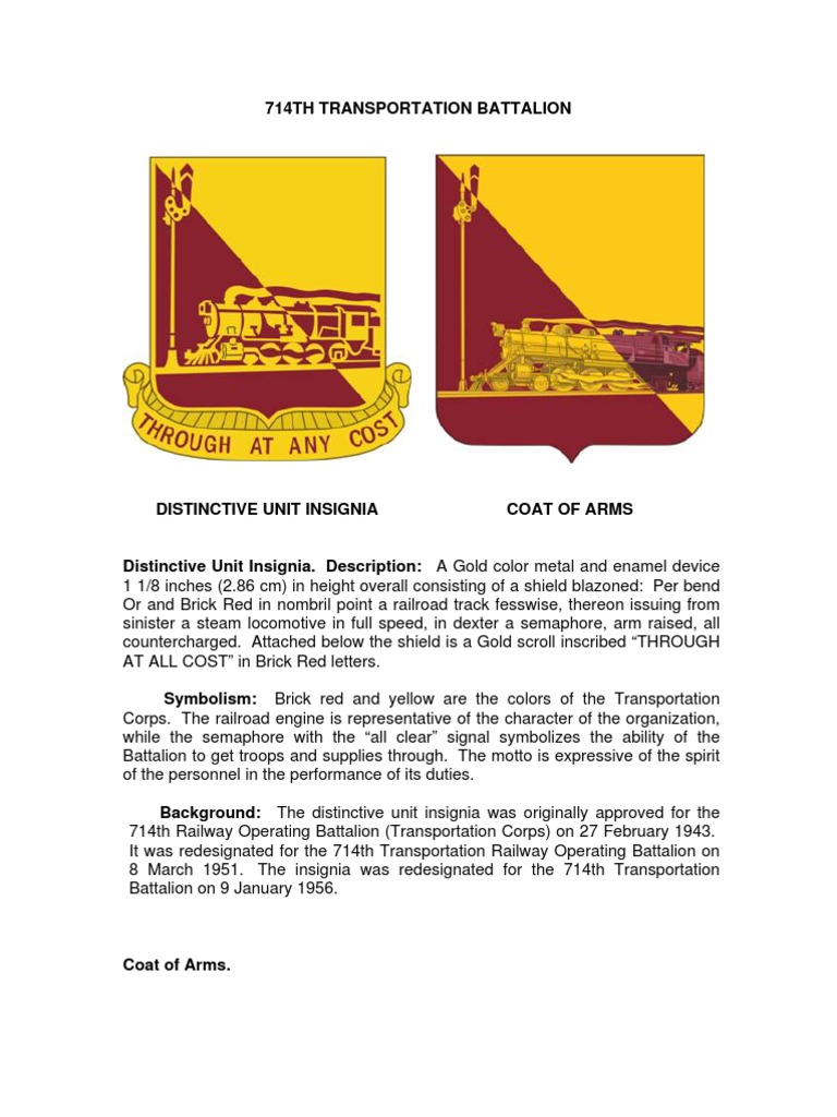 714th Transportation Battalion | PDF | History