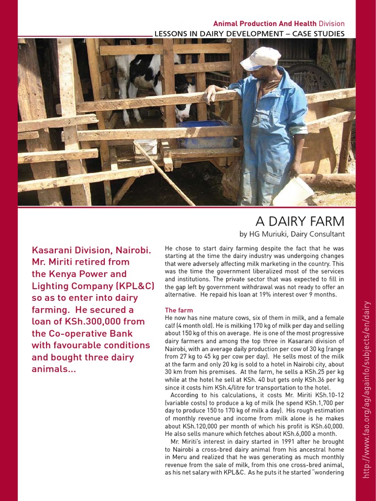 A Dairy Farm: Lessons in Dairy Development - Case Studies | PDF | Dairy ...