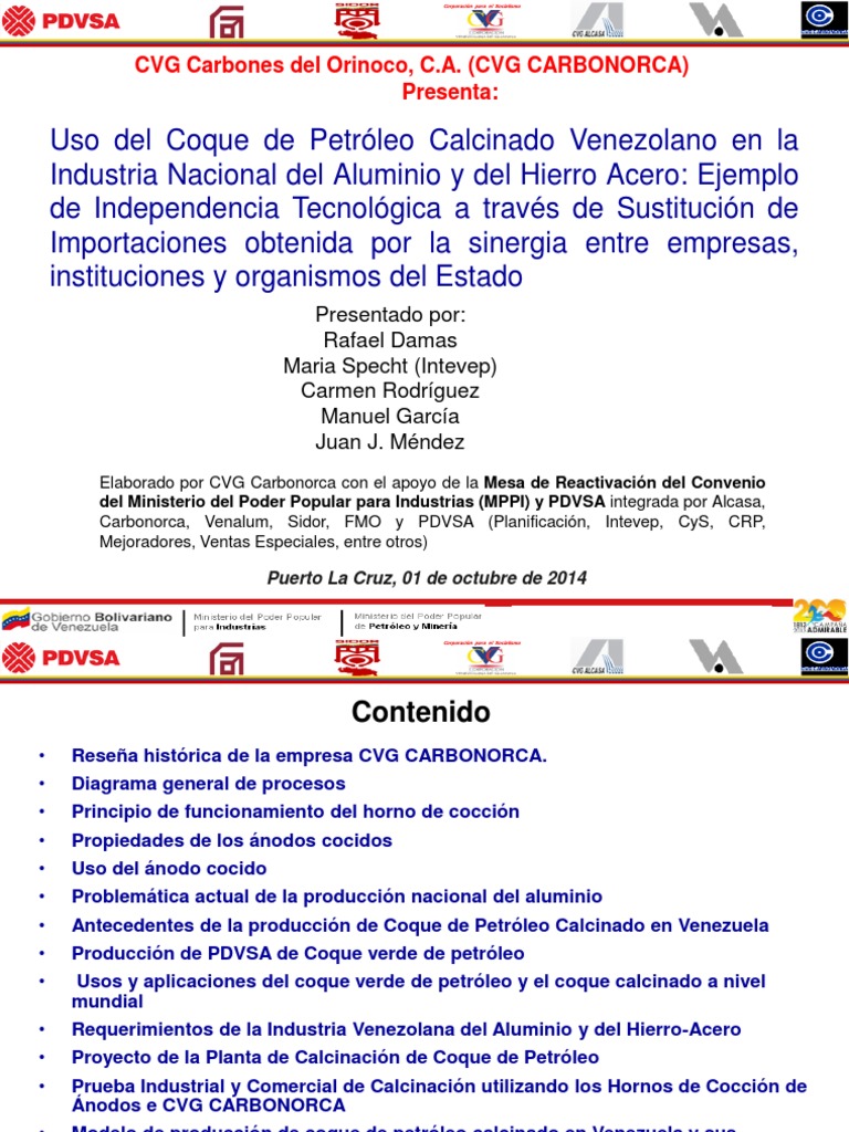 Uso Del Coque de Petróleo Calcinado Venezolano en La Industria Nacional ...
