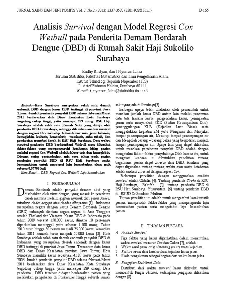 Model Regresi Cox Weibull | PDF