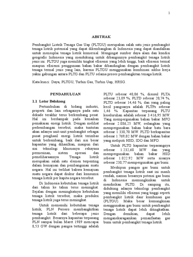 Pembangkit Listrik - PLTGU | PDF