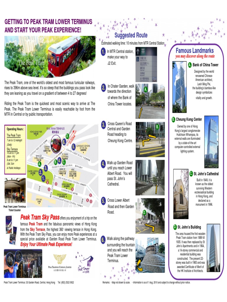2010GuideMap PeakTramLowerTerminus en | PDF | Transport
