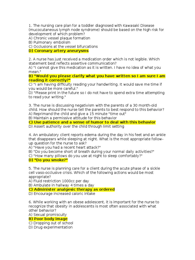 NCLEX Sample Questions | PDF | Breastfeeding | Childbirth