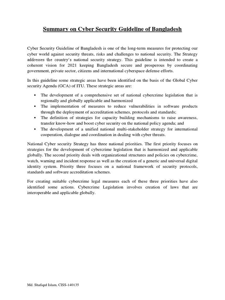 Cyber Security Guideline of Bangladesh | PDF