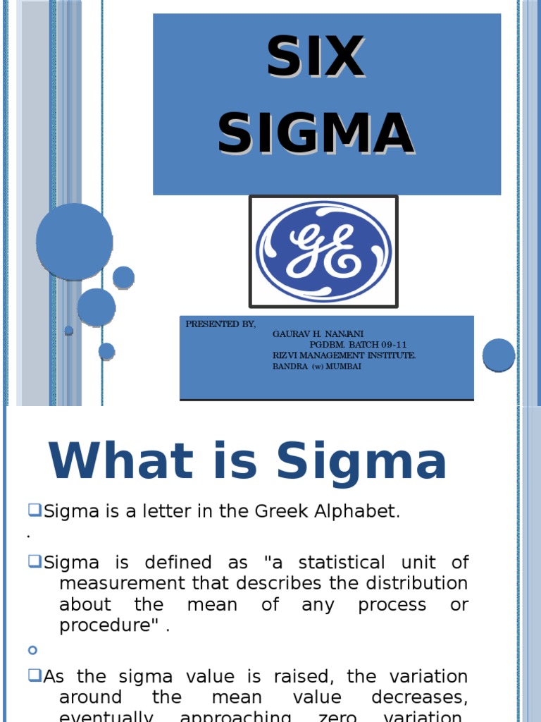 Ge Six Sigma | PDF | Six Sigma | Business