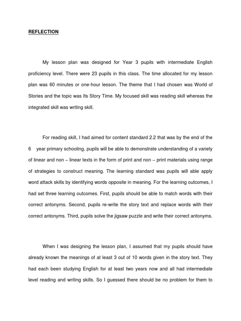 Reflection Micro Teaching | PDF | Lesson Plan | Classroom