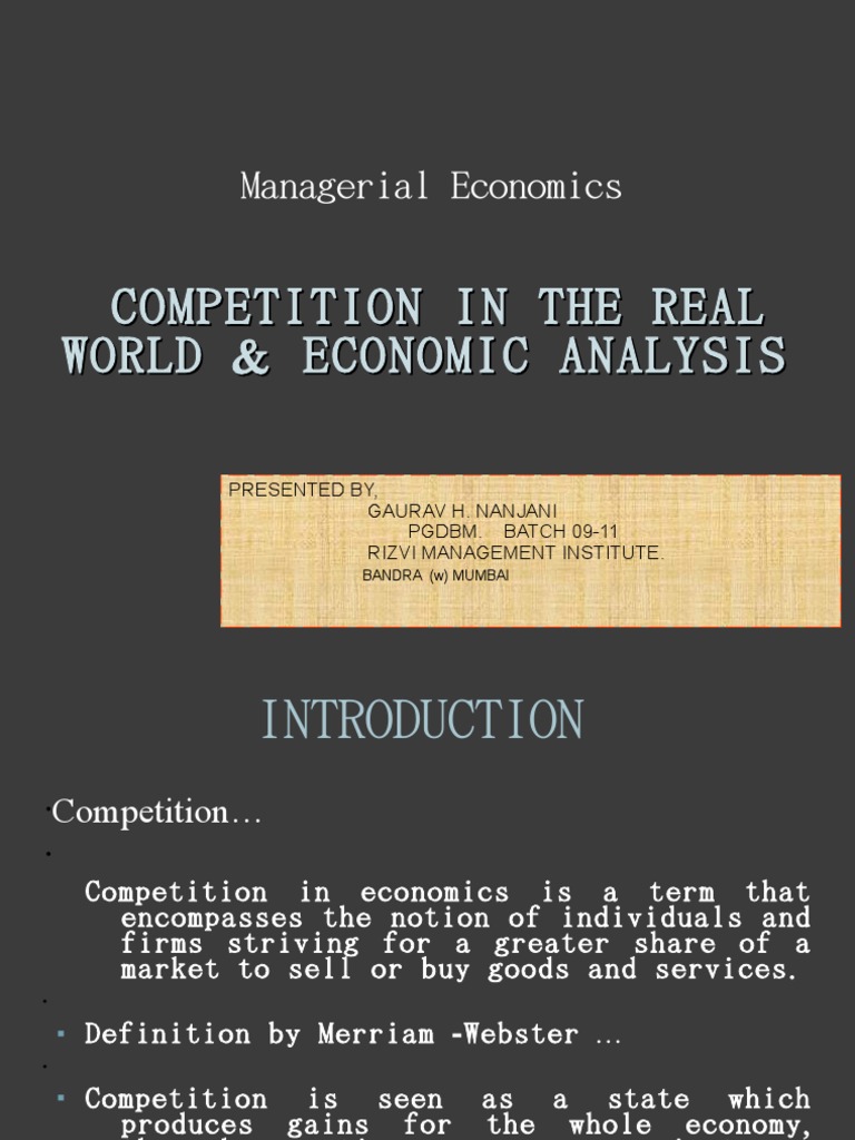 Competition in Real-World Economics | PDF | Competition | Economics
