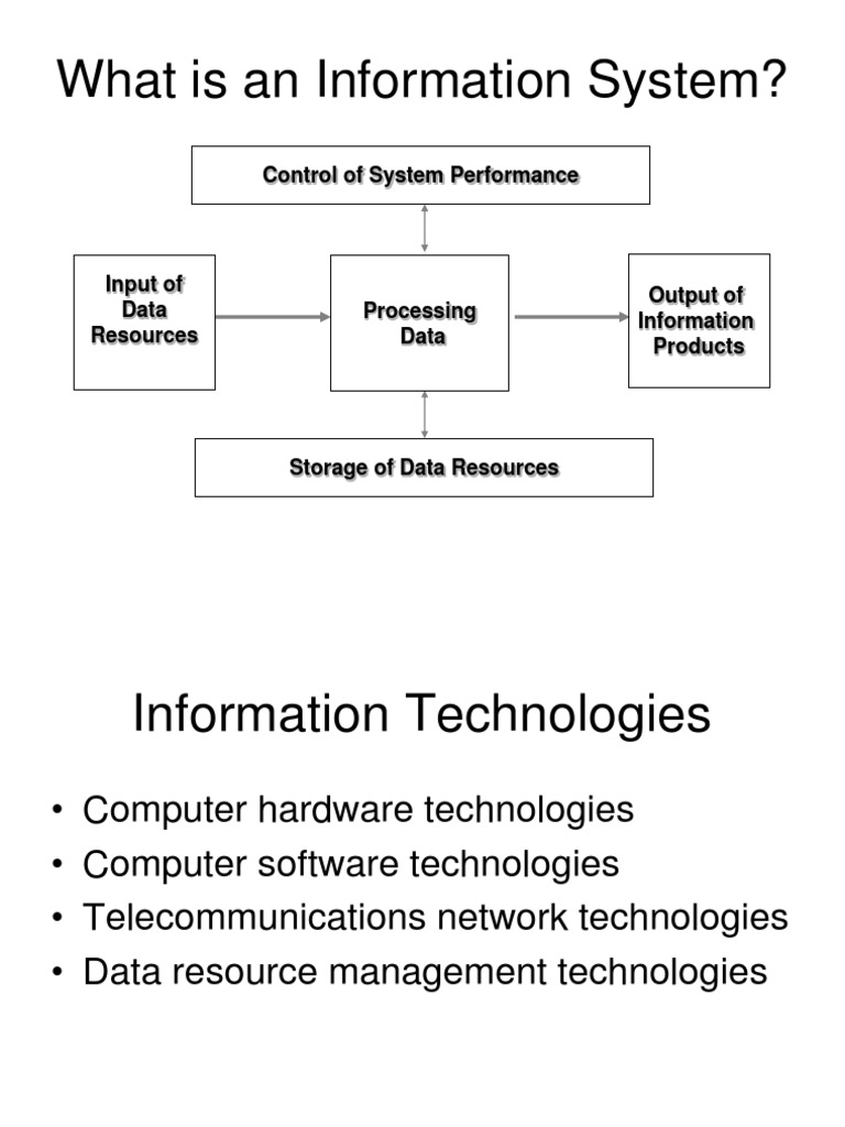 What Is An Information System?: Control of System Performance | PDF ...