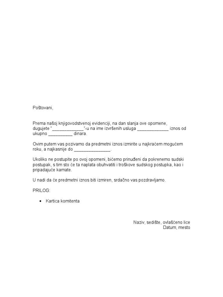 Opomena Blanko | PDF