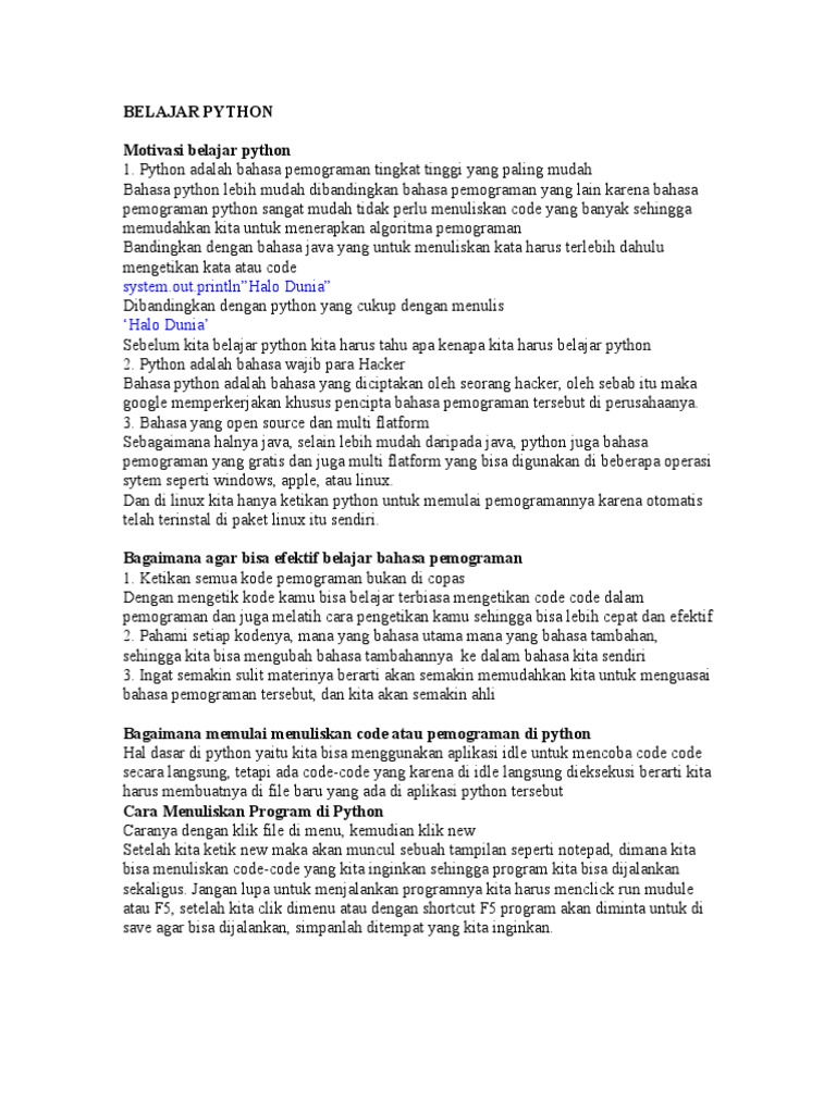 Modul Belajar Python 2 | PDF