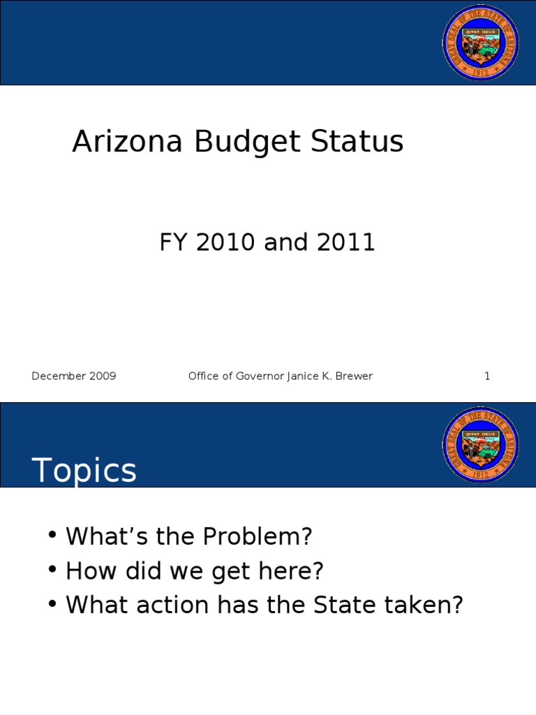 Arizona Budget Status | PDF | Government Budget Balance | Fiscal Year
