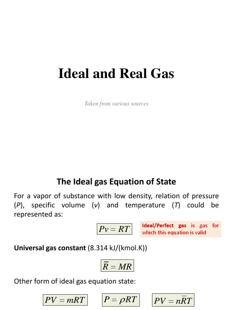 Ideal and Real Gas | PDF