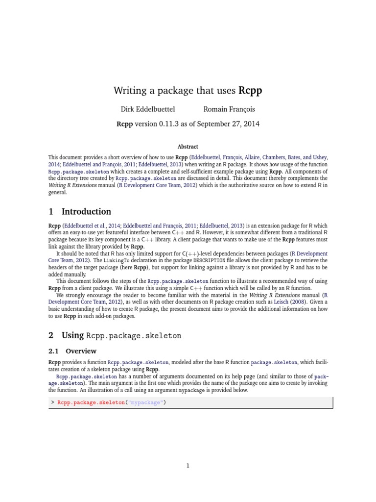 RCPP Package PDF | PDF | Namespace | Library (Computing)
